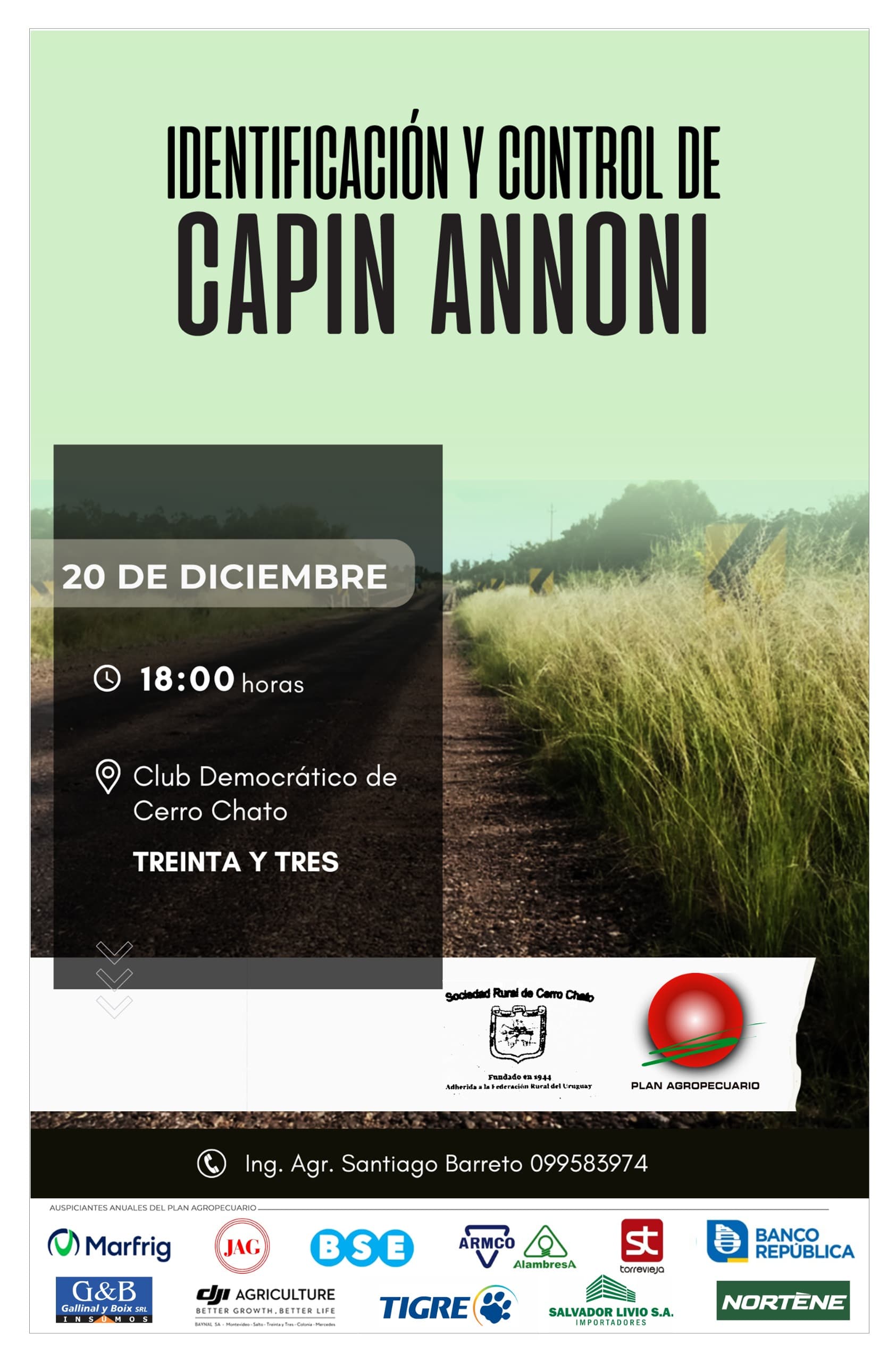 Identificación y control de Capin Annoni